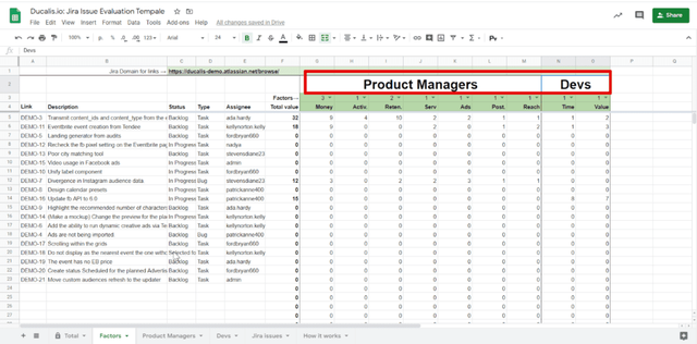 Google Sheets Template | Ducalis Help Center