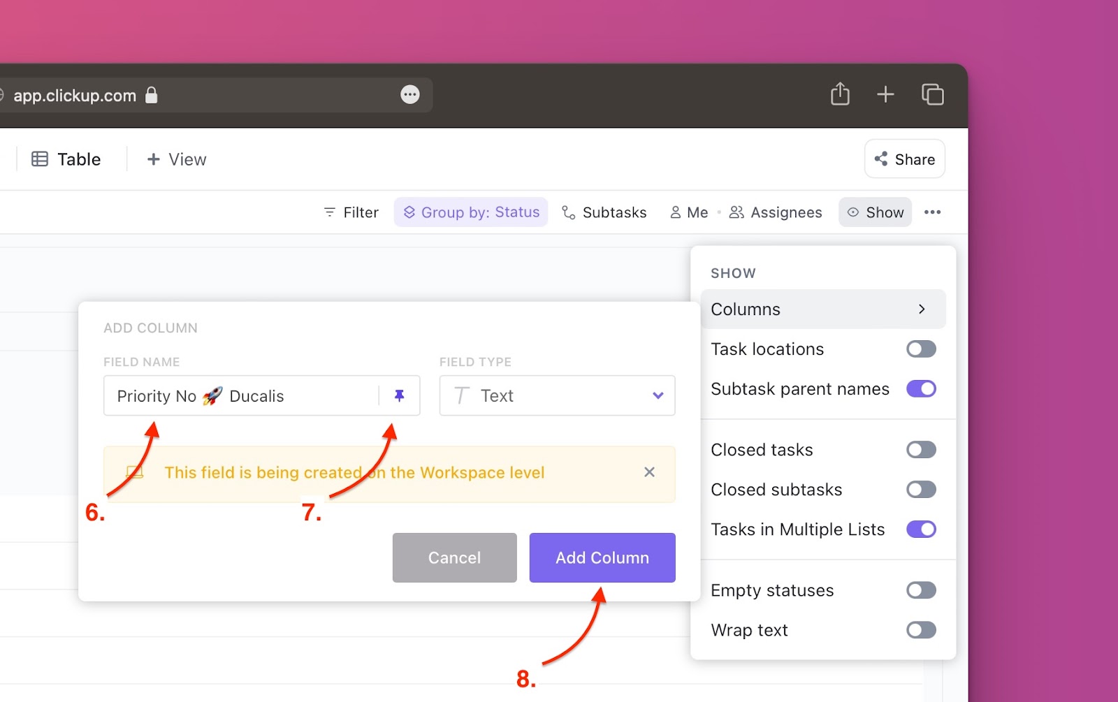 Two-Way Sync with ClickUp: Adding Custom Fields For the Entire Workspace - Ducalis.io