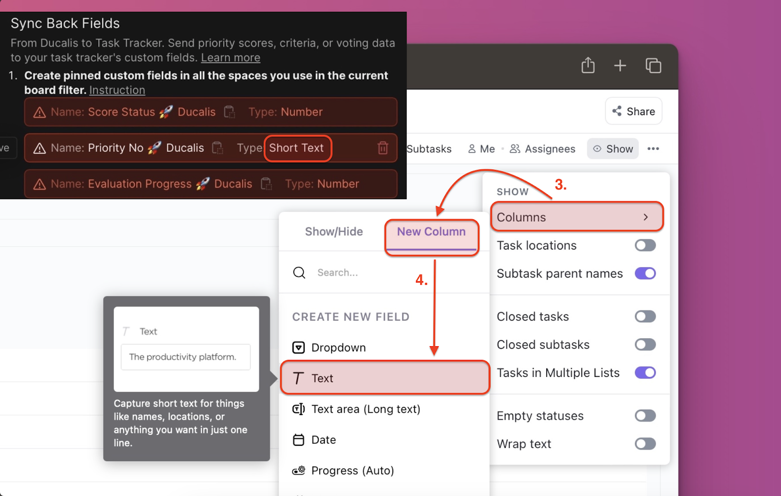 Two-Way Sync with ClickUp: Adding Custom Fields For the Entire Workspace - Ducalis.io
